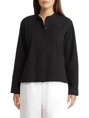Eileen Fisher Mandarin Collar Jacket - Black