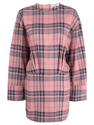 Attico Plaid-pattern Mini Shift Dress - Pink