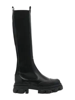 GANNI Knee-high Chelsea Boots - Black