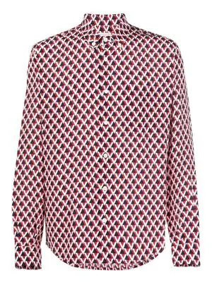 Valentino Garavani Veehive-print Silk Shirt - White