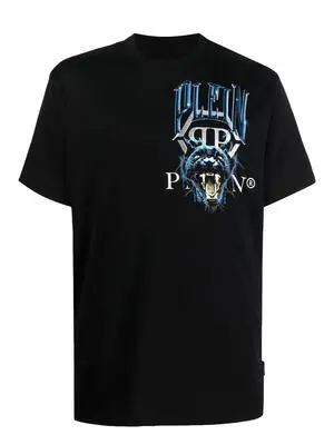 Philipp Plein Logo Print T-shirt - Black