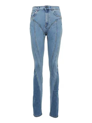 MUGLER High-rise Skinny Jeans - Blue