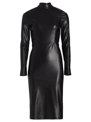 Alice + Olivia Delora Faux Leather Sheath Dress - Black