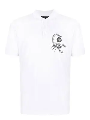 Philipp Plein Short Sleeve Polo Shirt - White
