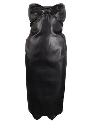 Saint Laurent Strapless Midi Dress - Black
