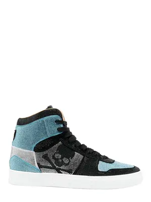 Philipp Plein Strass High-top Sneakers - Blue