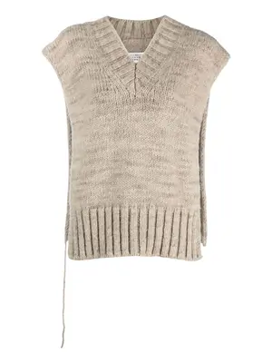 MAISON MARGIELA Botanical Dye Knitted Vest - Neutrals