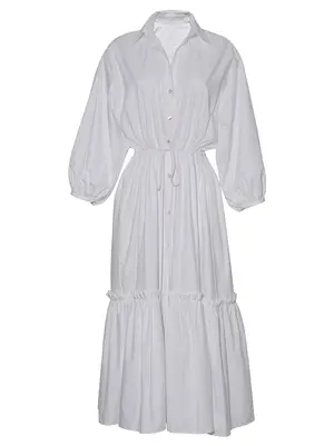 Cara Cara Hutton Shirt Dress - White