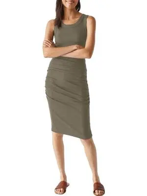 Michael Stars Demi Ruched Tank Dress - Olive