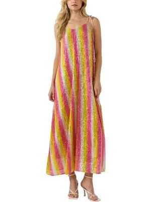 Endless Rose Stripe Sequin Maxi Dress - Multi
