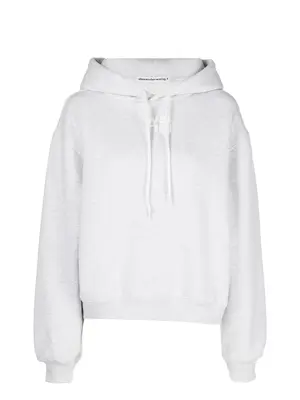 ALEXANDER WANG Alexander Wang Rubberised Logo Cotton Hoodie