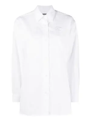 DIESEL Logo-embroidered Cotton Shirt - White