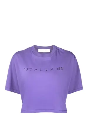 1017 Alyx 9sm Logo-print Cropped T-shirt - Purple