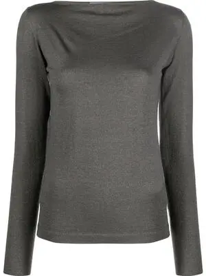 Brunello Cucinelli Cashmere-silk Blend Knit Top - Grey