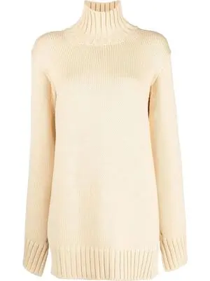 JIL SANDER Slit-sleeves High-neck Jumper - Neutrals