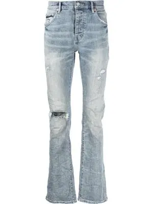 PURPLE BRAND Ripped Bootcut Jeans - Blue