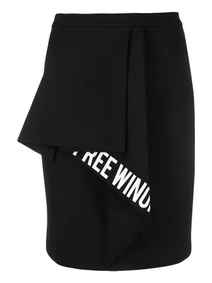 Off-White Slogan-print Mini Skirt - Black