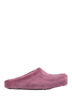 Marni Fussbet Calf-Hair Slippers Purple