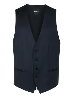 BOSS Button-down Tailored Waistcoat - Black
