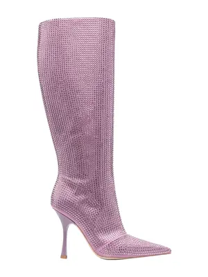 Liu Jo Rhinestone-embellished Knee-high Boots - Purple