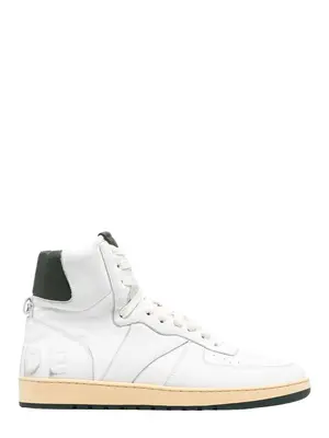 Rhude High-top Leather Sneakers - White