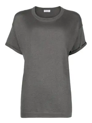Brunello Cucinelli Round-neck Short-sleeve T-shirt - Grey