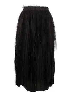 RED VALENTINO Pleated Point D’Esprit Tulle Skirt