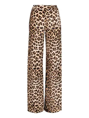 Philipp Plein Leopard-print Flared Trousers - Brown