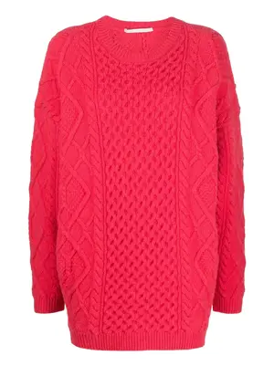 Stella McCartney Aran Knit Crew Neck Jumper - Pink
