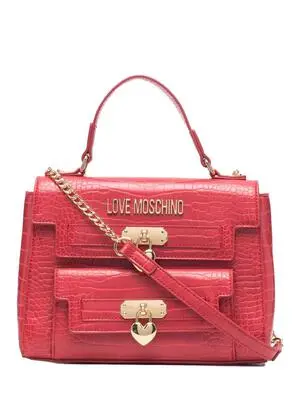 Moschino Crocodile-effect Tote Bag - Red