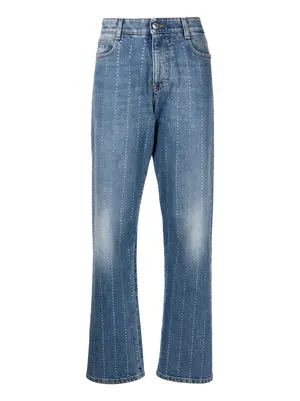 Stella McCartney Rhinestone-embellished Straight-leg Jeans - Blue