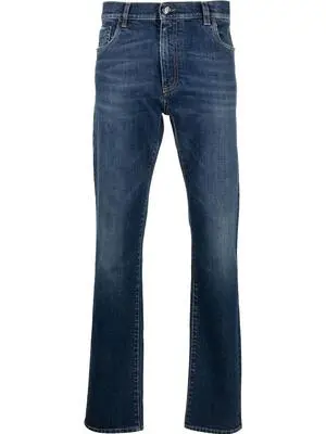 BILLIONAIRE Straight-cut Jeans With Logo Patch - Blue