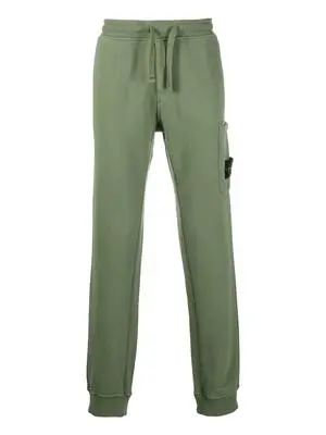 Stone Island Tapered Fleece Track Trousers - Green