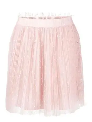 Red Valentino Point D'esprit Tulle Pleated Miniskirt - Pink
