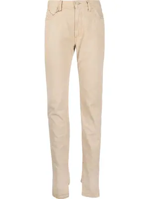 Attico Slit-hem Straight-leg Jeans - Neutrals