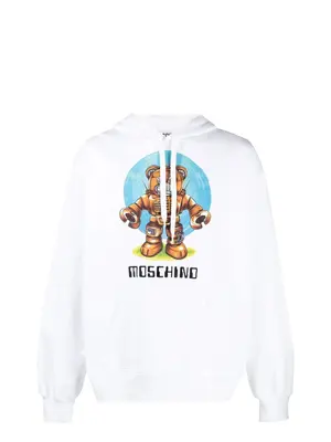 Moschino Teddy Bear-print Hoodie - White