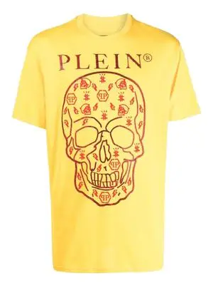 Philipp Plein Skull-print Detail T-shirt - Yellow