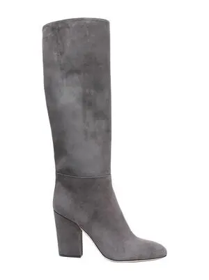 SERGIO ROSSI Suede Knee Boots - Dark Gray