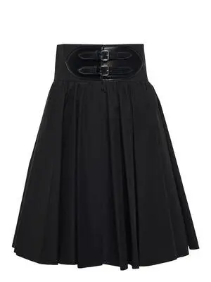 Alaïa Belted Cotton Skirt - Black
