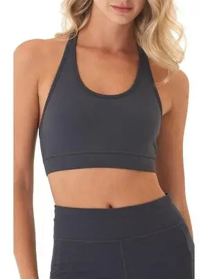 THREADS 4 THOUGHT Malana T-back Sports Bra - Carbon