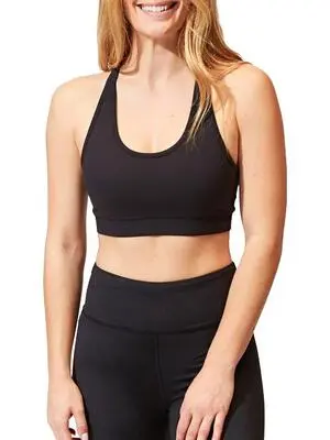 THREADS 4 THOUGHT Malana T-back Sports Bra - Jet Black