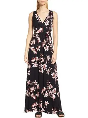 Loveappella Empire Waist Maxi Dress - Black