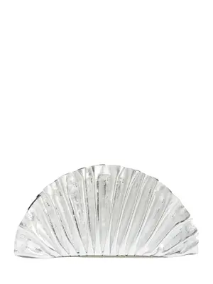 Cult Gaia Mini Nala Metallic Clutch Silver