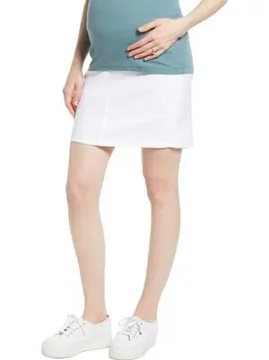 ANGEL MATERNITY Denim Skirt - White
