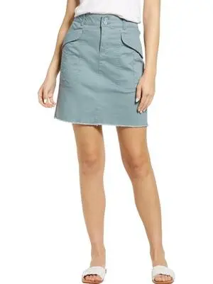 Wit & Wisdom Stretch Cotton Skirt With Flap Pocket Dssl-dusty Slate