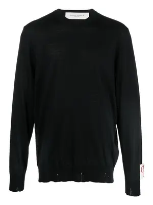 GOLDEN GOOSE Crew-neck Virgin Wool Jumper - Black