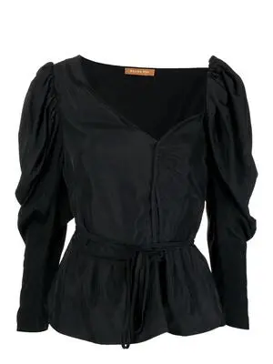 REJINA PYO Fiona Puff-sleeve Blouse - Black