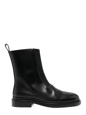 JIL SANDER Chunky Leather Boots - Black
