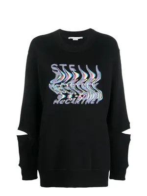 Stella McCartney Warped-logo Oversized Sweatshirt - Black