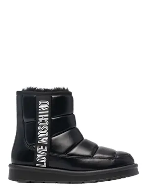 Moschino Logo Chunky Boots - Black